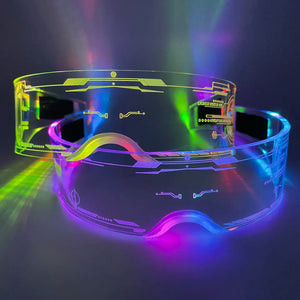 Glow in the Dark - Futuristic LED Wrap-Around Glasses- Electro Glow